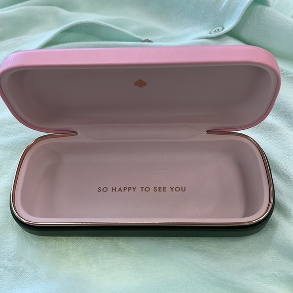 kate spade | Accessories | Kade Spade Pinkgreen Hard Glasses Case Brand ...